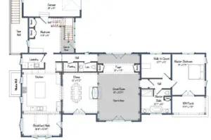 L-Shaped Barndominium Floor Plan With Cost